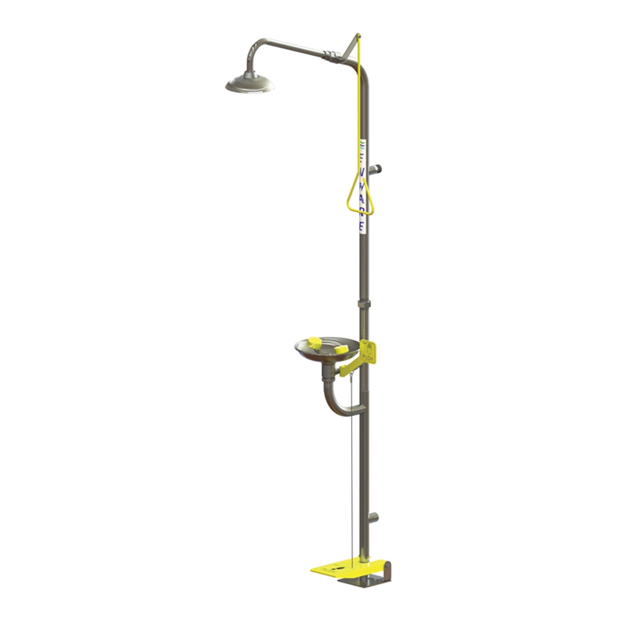 Emergency Safety Shower with Foot and Hand Operated Eye and Face Wash ...